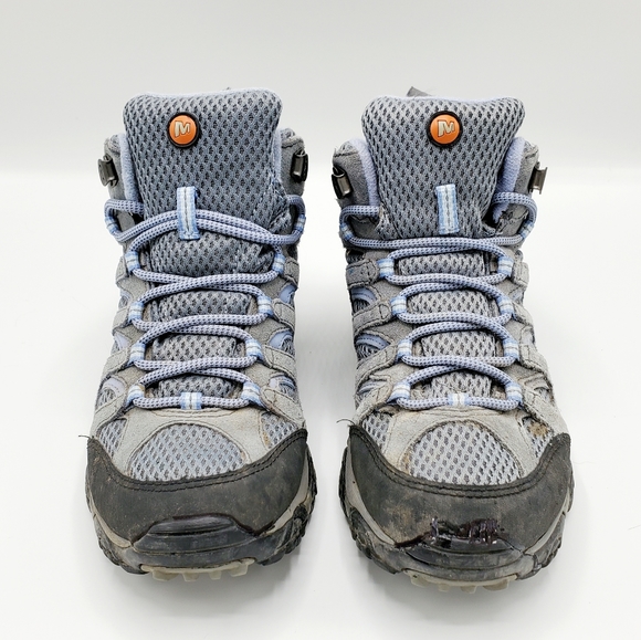 Merrell | Shoes | Merrell Moab Mid Waterproof Gray Periwinkle Boot ...